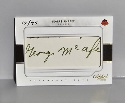 2017 Certified Cuts George Mcafee Auto Autograph #'d 17/95 - Bears | eBay