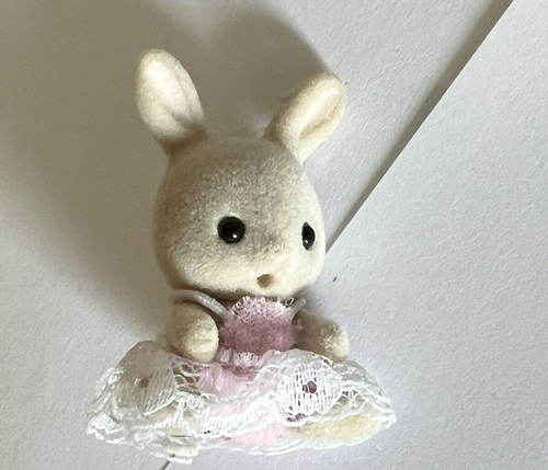 vtg 1985 Calico Critters Sylvanian Families Periwinkle Milk Rabbit BABY ...