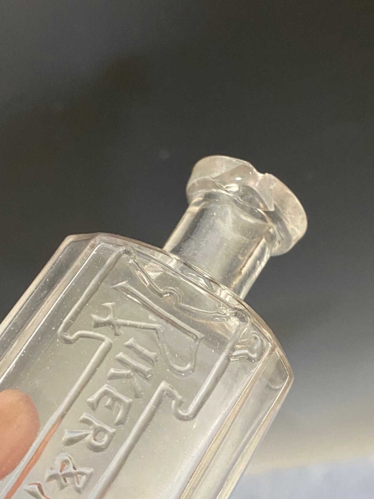 Antique Riker & Hegeman Co. Druggist Clear Glass Bottle, Mortar ...