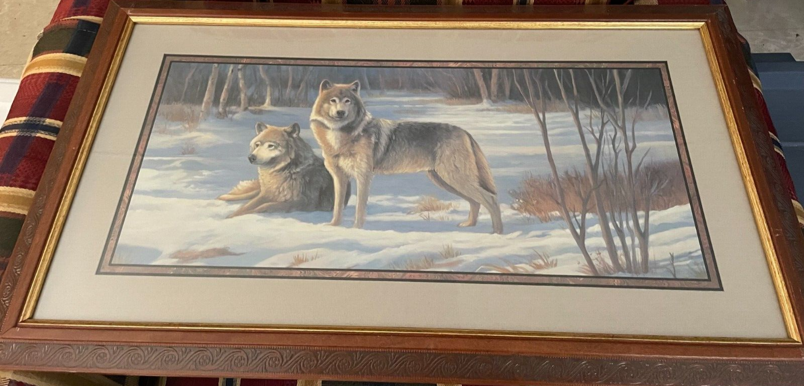 Home Interiors and Gifts Framed Wolves Picture 18" x 31" | eBay