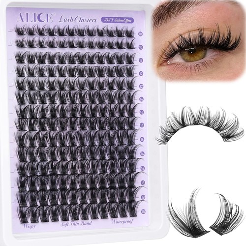 ALICE Lash Clusters Wispy Eyelash 168pcs 10-18mm Cluster Black | eBay