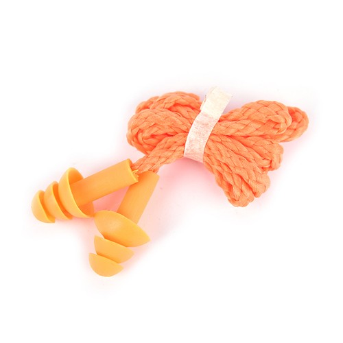 Soft Silicone Corded Ear Plugs Reusable Hearing Protection Protector ...
