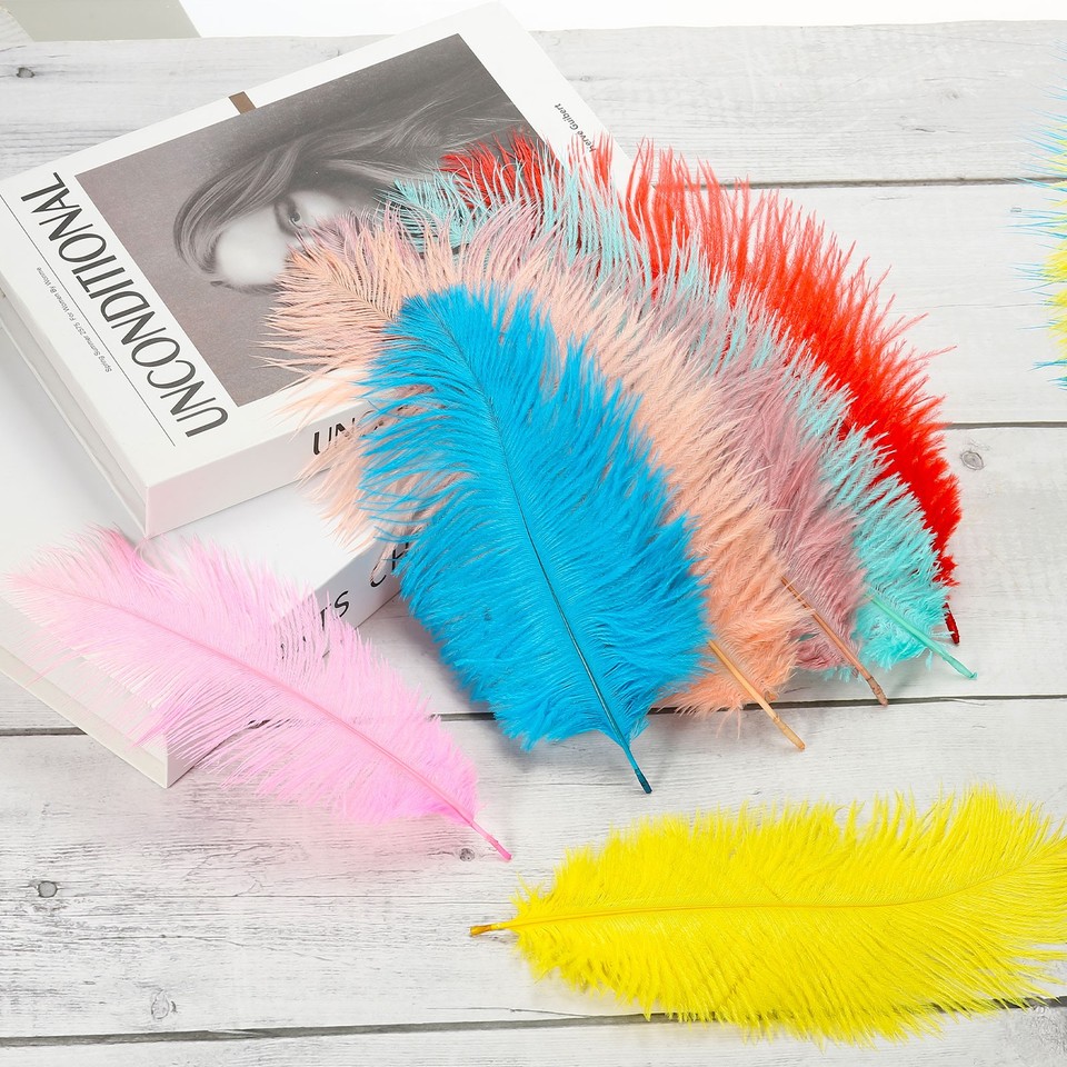 30Pcs 8-10Inch Feathers Artificial Feathers Natural Blue Green (6inch ...