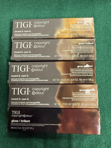 5 TIGI GLOSS / BRILLIANT Demi-Permanent Hair Color Variety 6/30 6/34 8/ ...