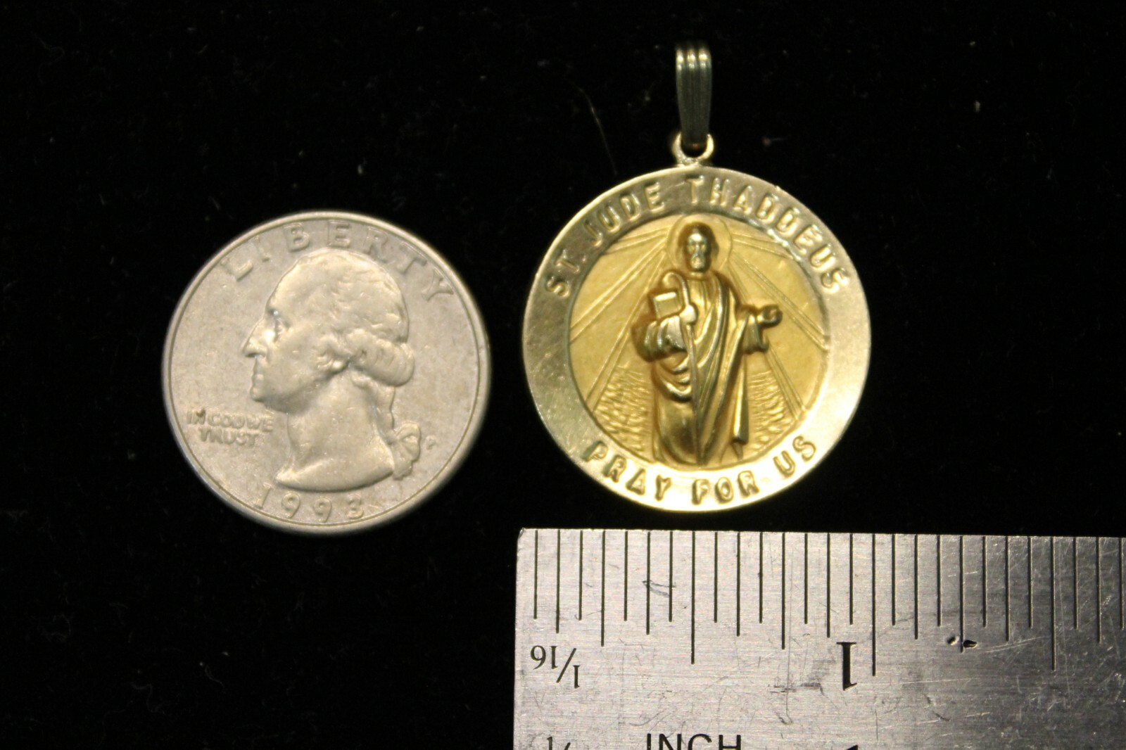 14K Yellow Gold St Jude Thaddeus Pray For Us Charm - Gem