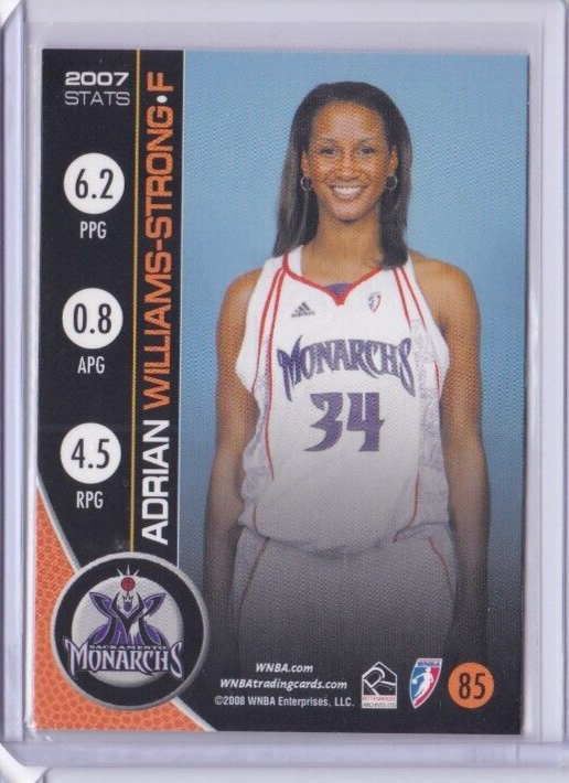 2008 RITTENHOUSE WNBA #85 ADRIAN WILLIAMS-STRONG SACRAMENTO MONARCHS | eBay