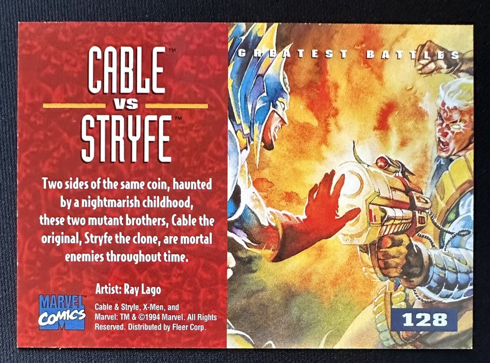 1995 Fleer Ultra X-Men: CABLE VS STRYFE Card #128 Greatest Battles | eBay