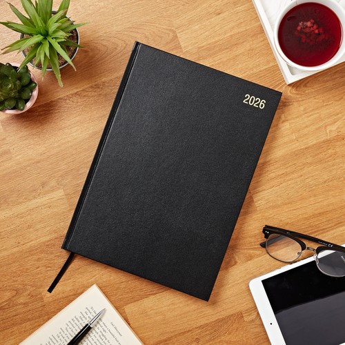 Morgan's Direct 2026 A4 Diary Day Per Page Planner Hard Cover Assorted ...