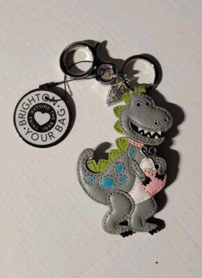 Brighton RUBY REX Gray Leather Handbag Fob, NWT, MSRP $50 | eBay