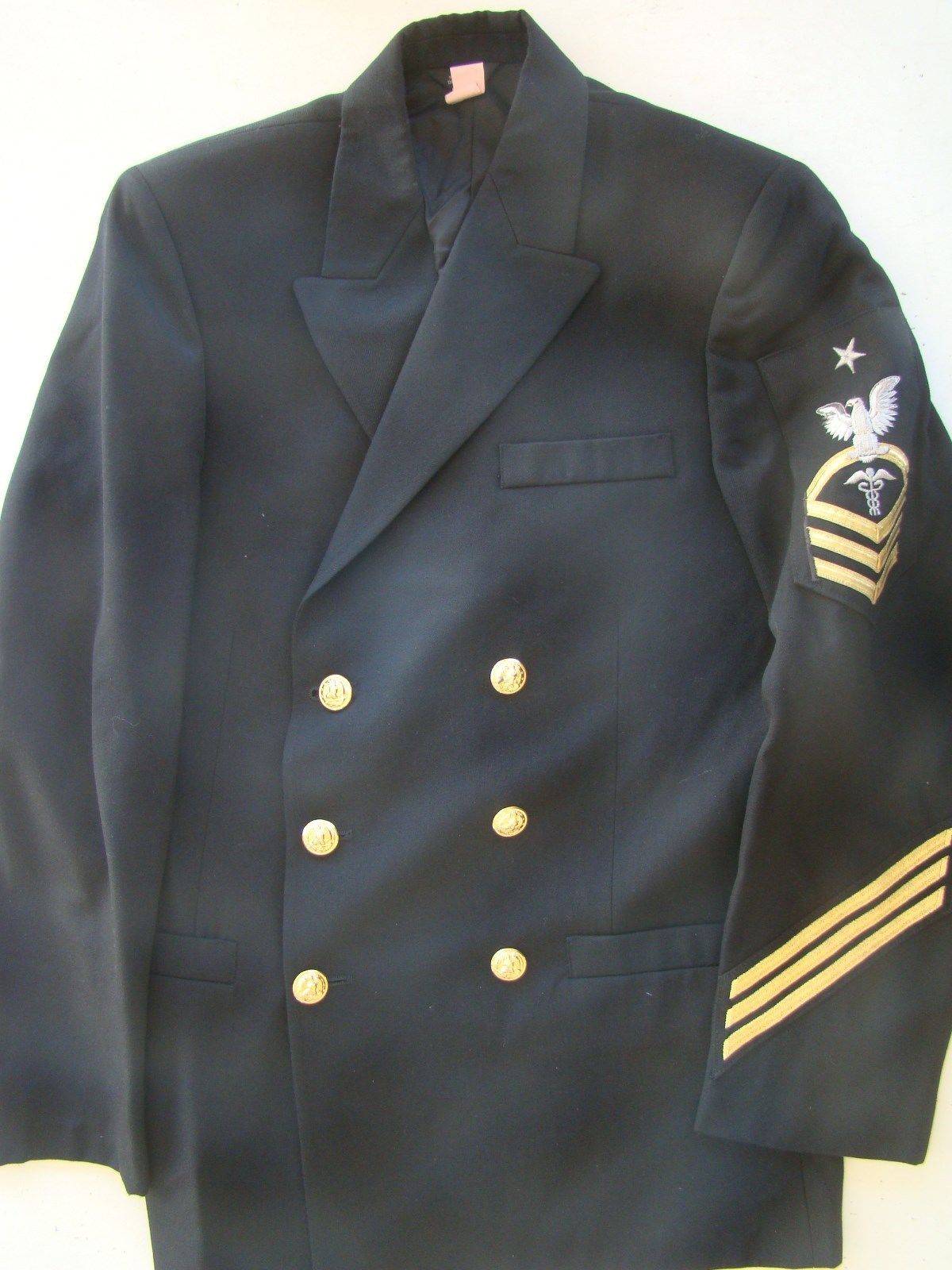 REGULATION SENIOR CHIEF PETTY OFFICER SCPO E8 GOLD COLLAR PIN US NAVY ...