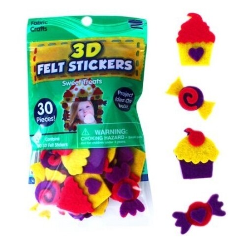 Kids Craft 3D Felt Stickers Sweet Treats 30 Pieces Classroom Arts ...