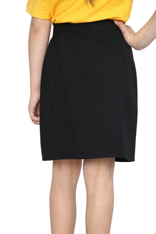 Girls Plain A Line Back Split Skirt Soft Comfortable Fabric School ...