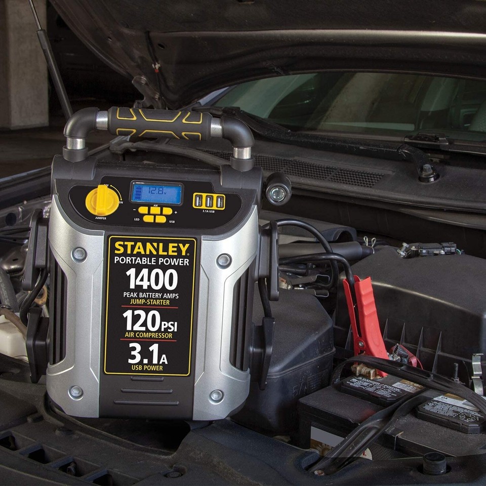 STANLEY 1400 Peak Amps Car Jump Starter with Air Compressor | eBay