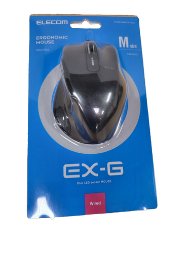 ELECOM EX-G Wired USB Ergonomic Blue-LED 5 Button Sensor Mouse (M-Size) Black | eBay