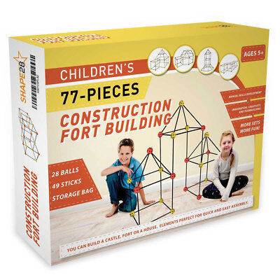 Fort Building Kit Kids 77pc Forts Builder Gift Construction Toys STEM ...