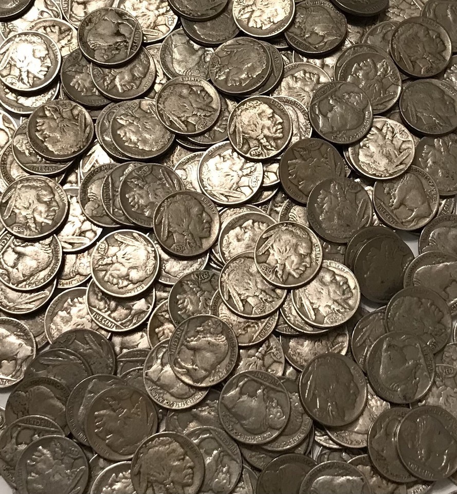 Massive Collection 1000 F-VF Fine-Very Fine Buffalo Nickels Old Estate ...