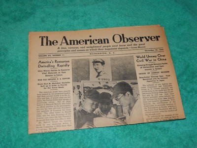 The American Observer November 19 1945 - Americas resources dwindling ...
