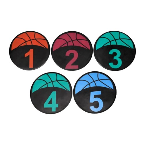 5x Numbered Floor Spot Markers Flat Disc Marker for Gym Floor ...