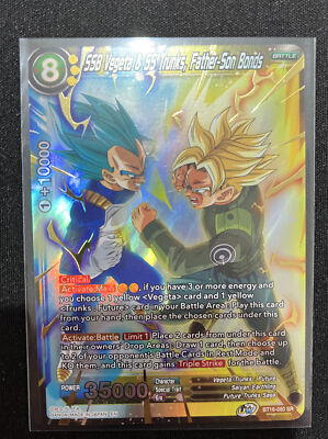 SSB Vegeta & SS Trunks, Father-Son Bonds -BT16-080 SR - Realm of the Gods | eBay