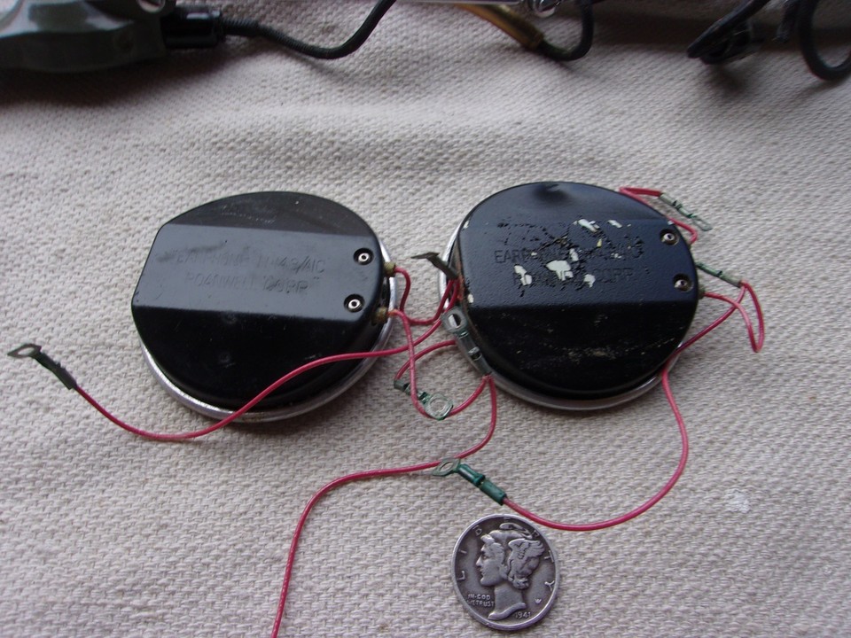 USAF Flight Helmet/Headset Boom Mike, Cords and Receivers Set--Vietnam ...