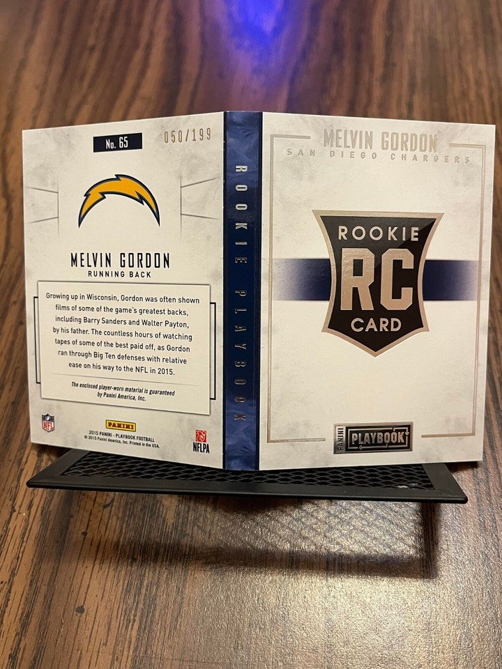 MELVIN GORDON 2015 PANINI PLAYBOOK CHARGERS ROOKIE JERSEY PATCH RC ...