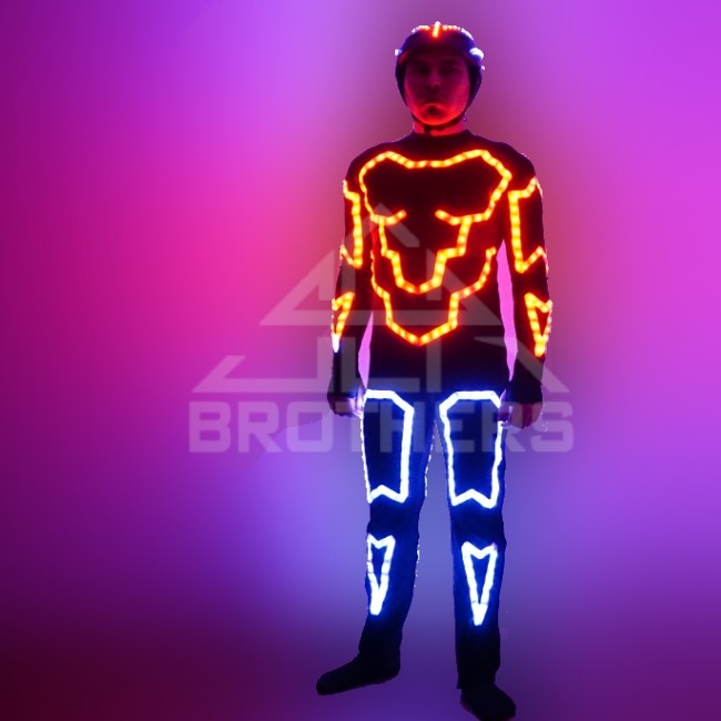 Tron LED costume and LED Helmet for Flyboard show. Model Defender ...