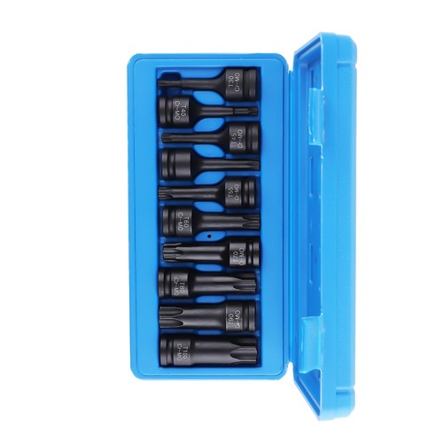10pc Star Bit Socket Set 1/2" Drive T30-T100 Impact CR-MO Steel w/Case ...