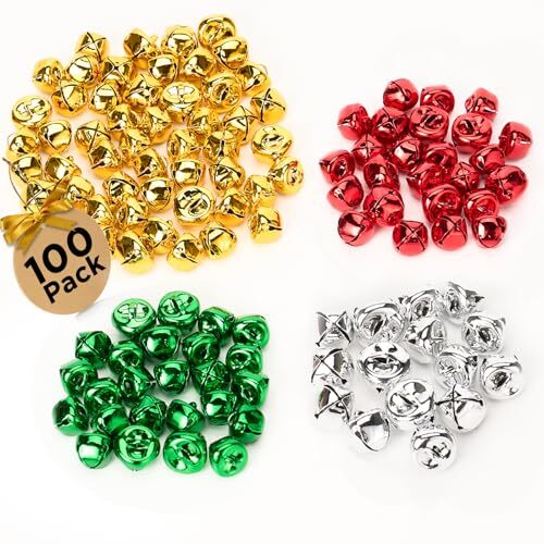 Jingle Bells for Crafts, 100PCS 1inch Large Craft Bells with ...