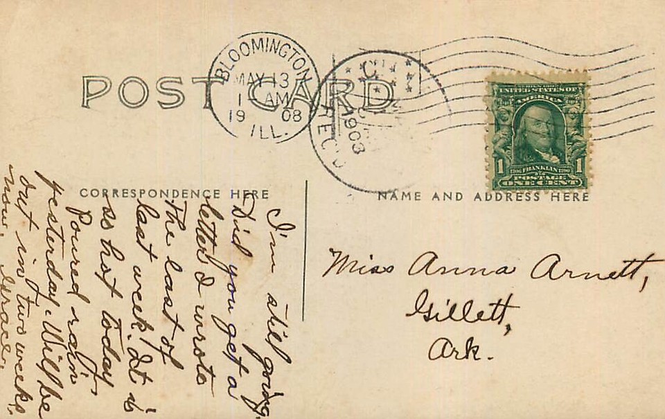 Real Photo Postcard Public School Building, Shirley, Illinois - used ...