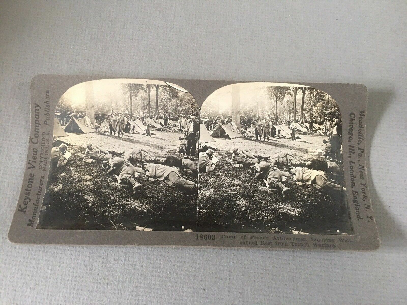 World War One Photograph WW1 Keystone Stereoscope Card Soldiers Resting ...
