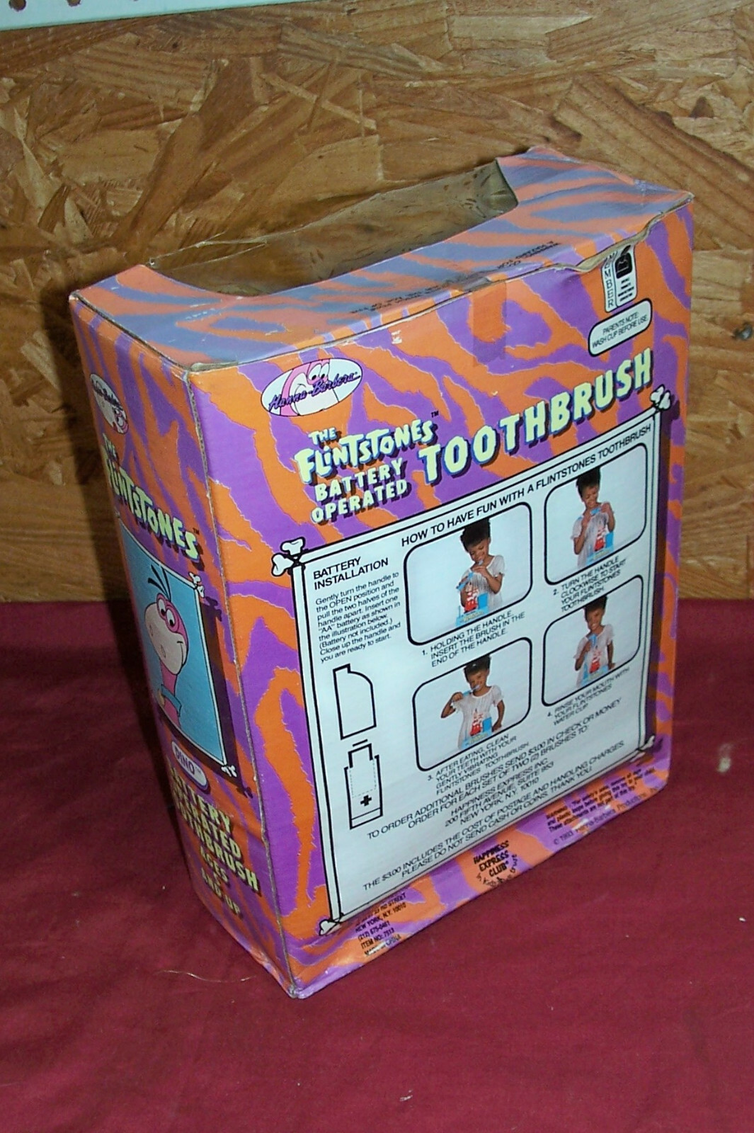Vintage '93 The Flintstones Battery Toothbrush Toy Cartoon Collectible ...