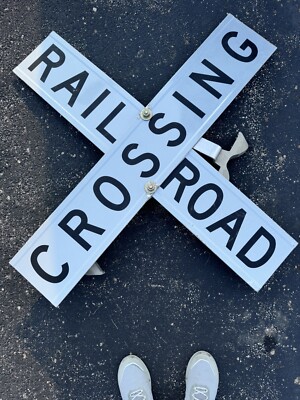 Railroad Crossing Sign 2 Sided Crossbuck Retired W Mounting Brackets ...