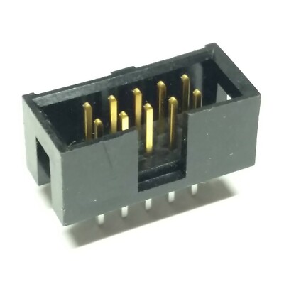 2x5 10 Position 0.1" inch header connector JTAG - shrouded - Gold ...