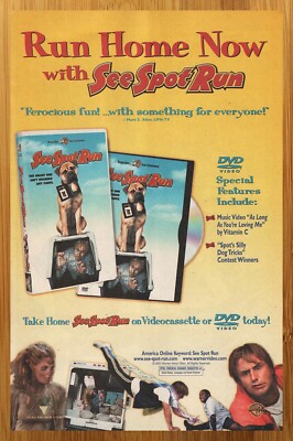 2001 See Spot Run VHS/DVD Vintage Print Ad/Poster David Arquette Movie ...