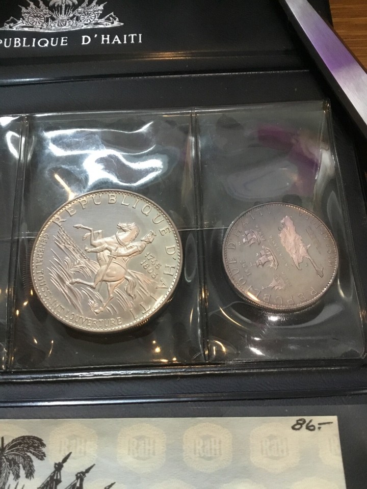 1970 HAITI 3 COIN PROOF SET RARE LOW MINTAGE HEAVY SILVER 25/10/5 ...