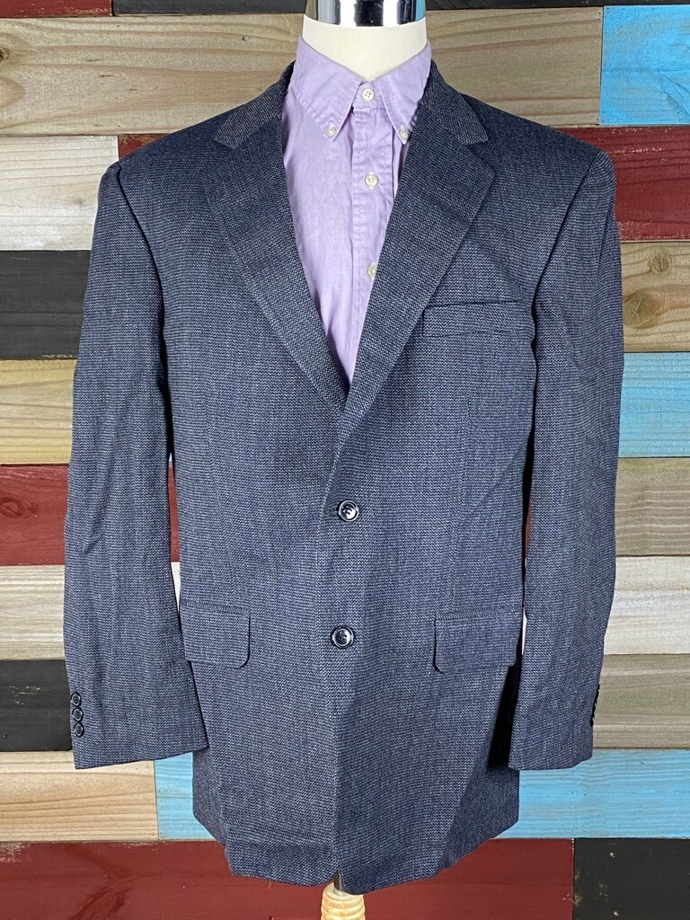 Savile Row Mens Two Button Suit Jacket Blue 100% Wool… - Gem