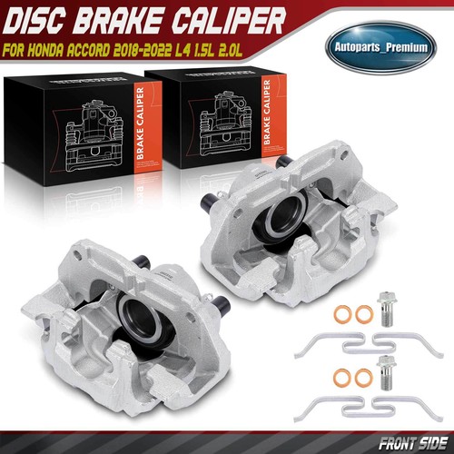 2Pcs Front Side Brake Caliper w/ Bracket for Honda Accord Civic Acura ...