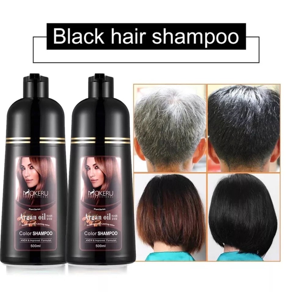Mokeru Permanent Hair Dye Color Shampoo with Argan Oil 500 ML (7 COLORS ...