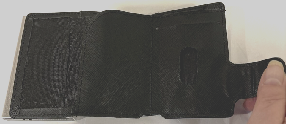 Hard Case Card Wallet Black Carbon Fiber Bifold Metal RFID Slip Pocket ...