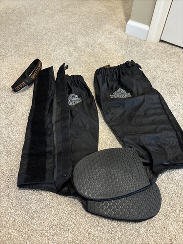 Harley Davidson Rain Gaiter Boot Cover Sz X-Large Black Reflective Logo ...