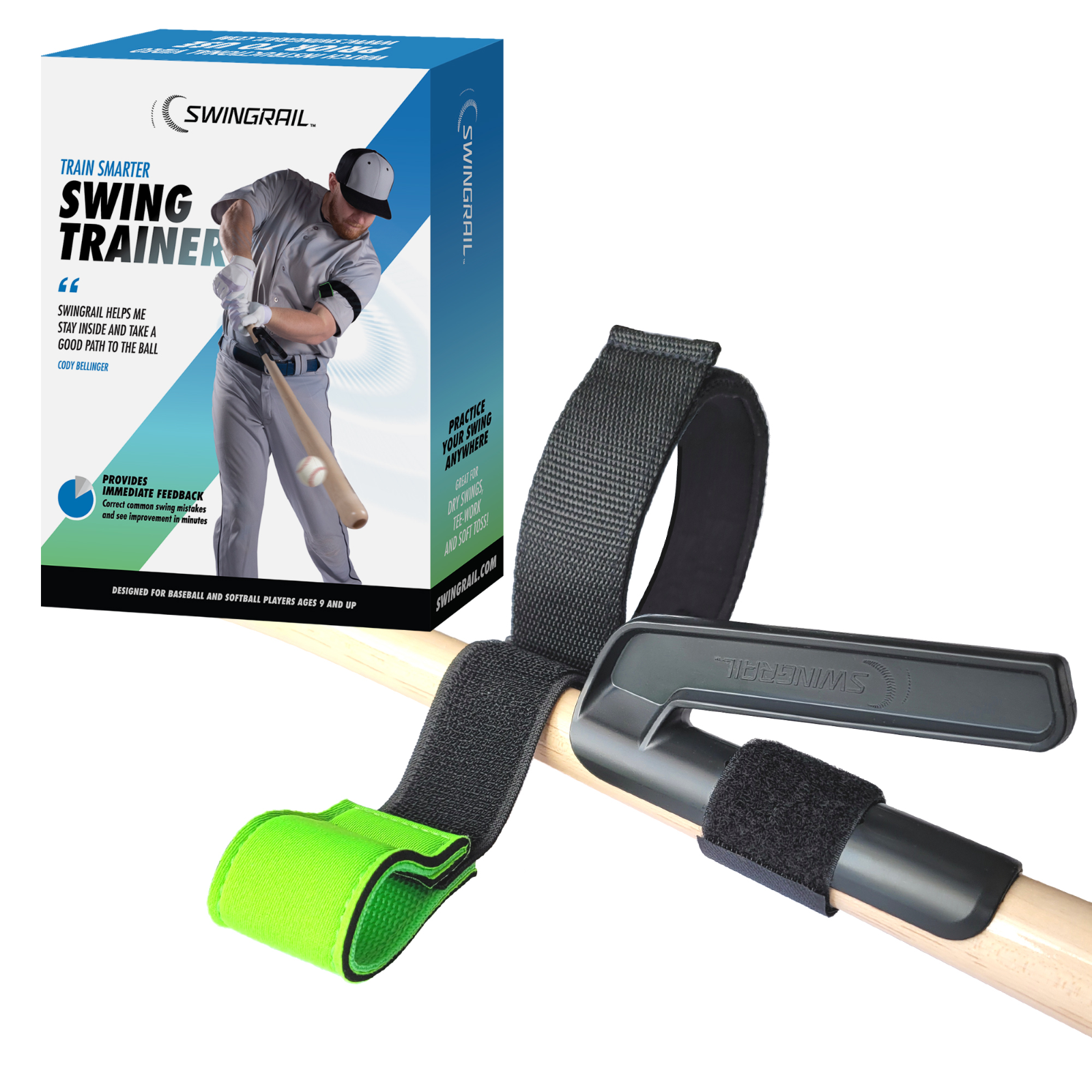 SWINGRAIL Swing Trainer + Speed Training Bat + 6 Balls | eBay