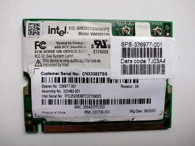 Used SPS-336977-001 PCI IEEE 11Mbps 802.11b WLAN Interface Card | eBay