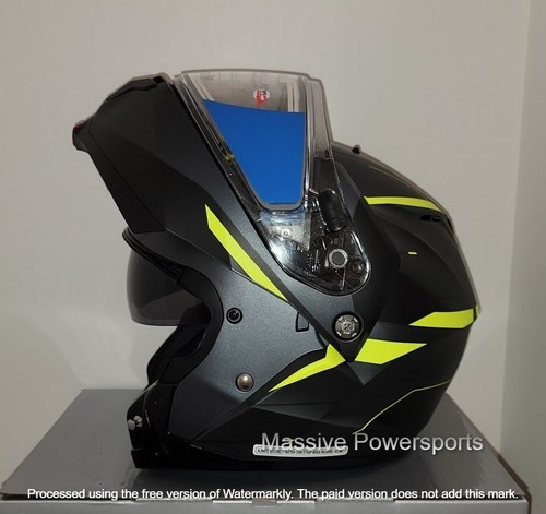 HJC c91 Karan Electric Modular SunScreen Snowmobile Helmet HI-VIZ LG ...