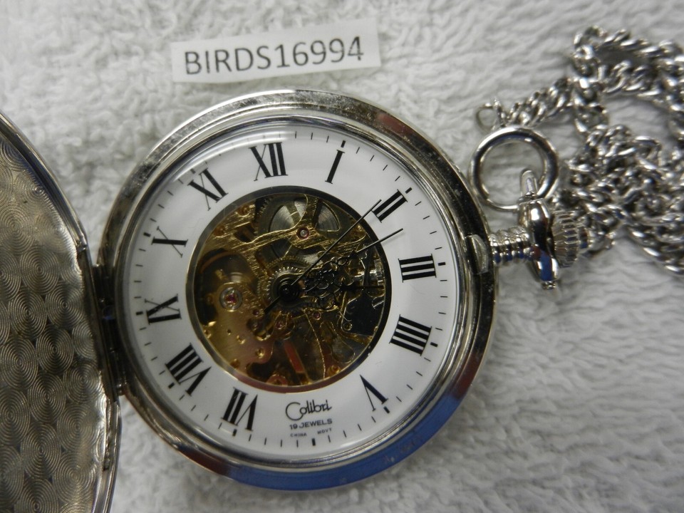COLIBRI POCKET WATCH 50MM 19j DOUBLE SIDED SKELETON POCKET WATCH VGC ...