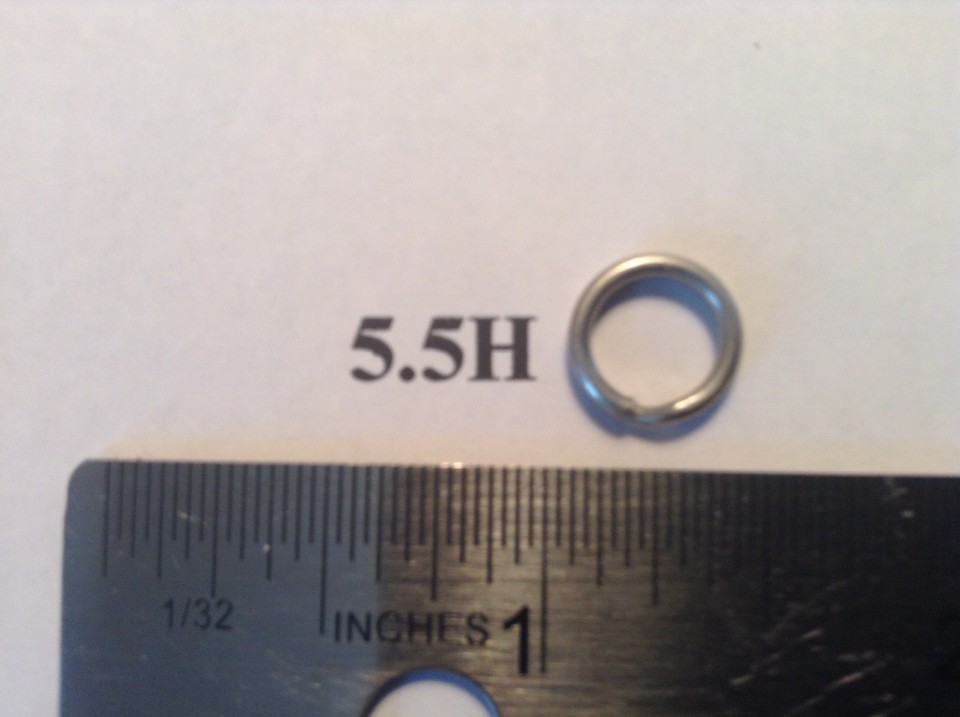 Stainless Steel Split Rings ROSCO Heavy Duty Terminal Tackle 6XH, 5.5H ...