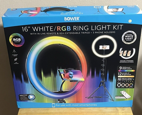 Bower 16 Inch White RGB Ring Light Kit | eBay