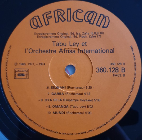 Tabu Ley Rochereau & Orchestre Afrisa L'International - Tabu Ley & L ...