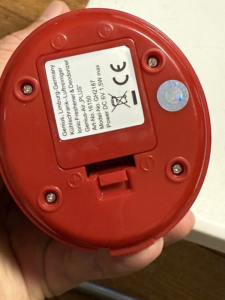 Genius Air Plus Red Model Refrigerator Quiet Ionic Fresher Deodorizer ...