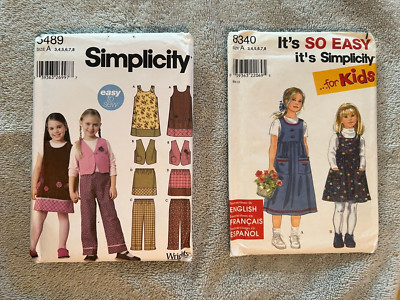 2 Simplicity Patterns ~ 5489 & 8340 ~ Size 3-8 ~ ~ ~ ~ ~ Listing MP 58 ...