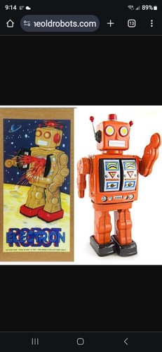 Rotatomatic Tin Toy Robot Battery Operated Orange Electron Robot | eBay